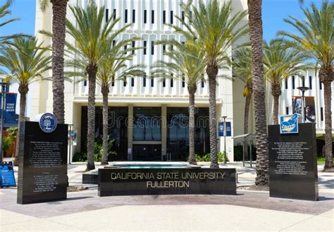 Fullerton California 22 May 2020 Sign At Langsdorf Hall At The Main