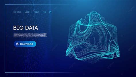 Futuristic Network Vector Illustration With A Data Cube Blockchain