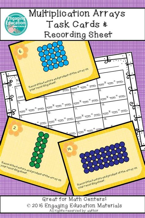Multiplication Arrays Task Cards Math Task Cards Math Tasks