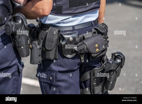 Police Police Officer Policewoman Equipment Belt With Service Weapon