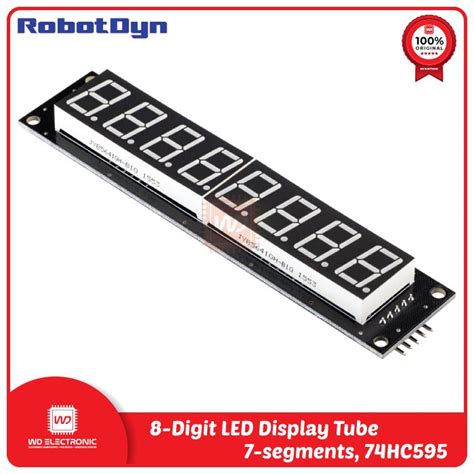 Jual Robotdyn 8 Digit Led Display Tube 7 Segments 101x19mm 74hc595