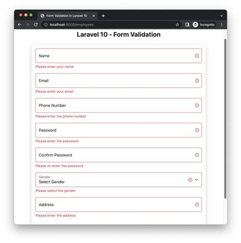 How To Validate A Form Using Form Validator In Laravel 10