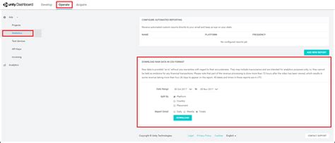 如何生成Unity Ads数据报表 Unity 支持帮助中心