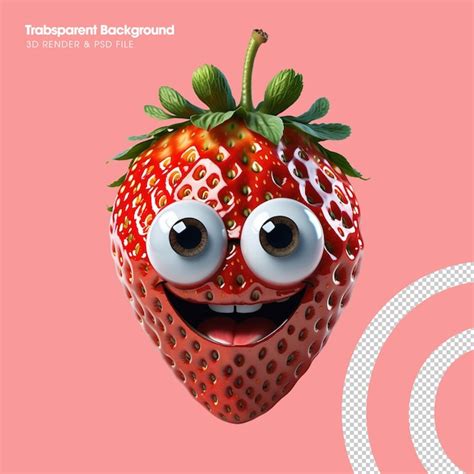Premium Psd Funny Strawberry Illustration