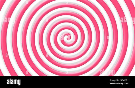 Pink And White Candy Lolly Swirl Spiral Optical Illusion Tunnel