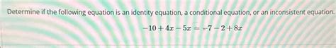 Solved Determine If The Following Equation Is An Identity
