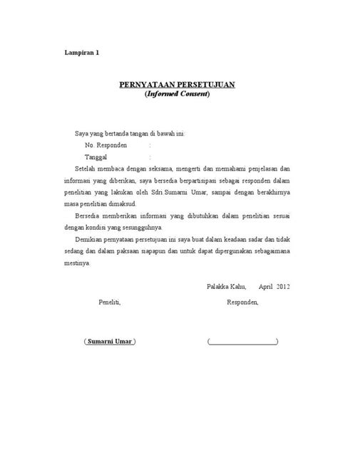 Contoh Informed Consent Penelitian Eksperimen Psikologi Penelitian Psikologi Membaca