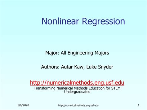 PPT Nonlinear Regression In Engineering Education PowerPoint Presentation ID