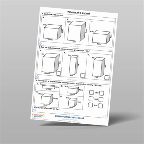 Year 6 Volume Of A Cuboid Homework Resource Classroom Secrets