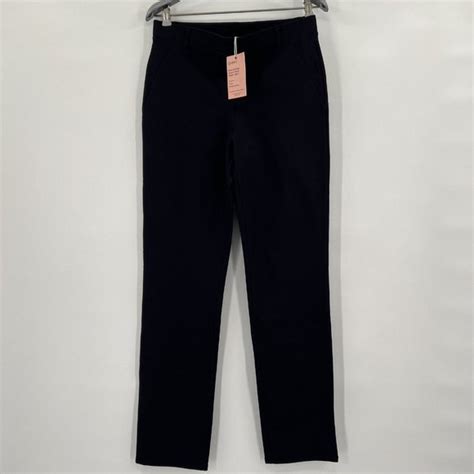 Quince Pants And Jumpsuits Quince Womens Navy Blue Ultrastretch Ponte Pant Straight Leg S