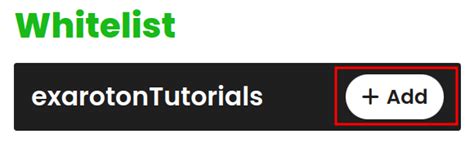 using a whitelist allowlist exaroton support