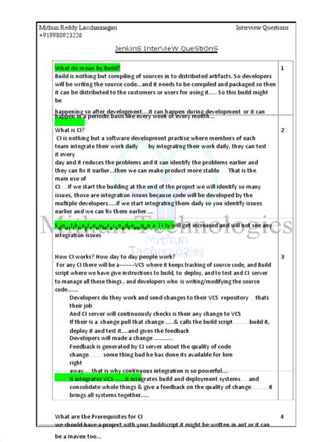 Pdf Jenkins Interview Questions Amp Answers Pdf Software Repository