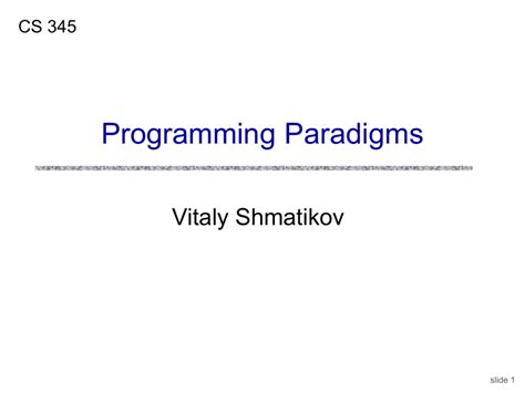 Programming Paradigms Concepts And Implementation