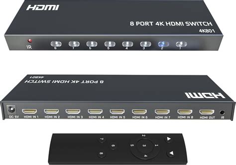 Kago Hdmi Switch 8 Port Hdmi Switch Hdmi Switcher 8 In 1 Out 4k Hdmi Selector Box With Remote