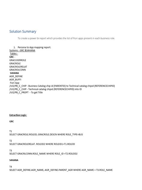 Sap Grc Business To S4hana Fiori App Mapping Logic Pdf