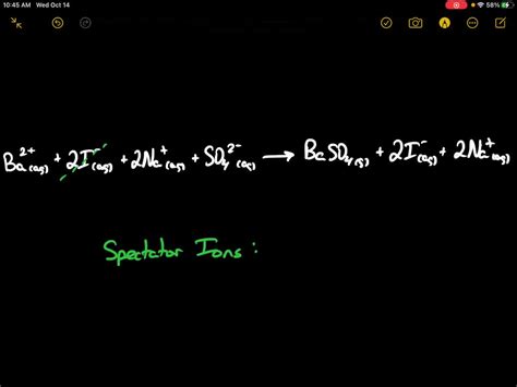 Solved Identify The Spectator Ions In The Complete Ionic Equation Ba 2