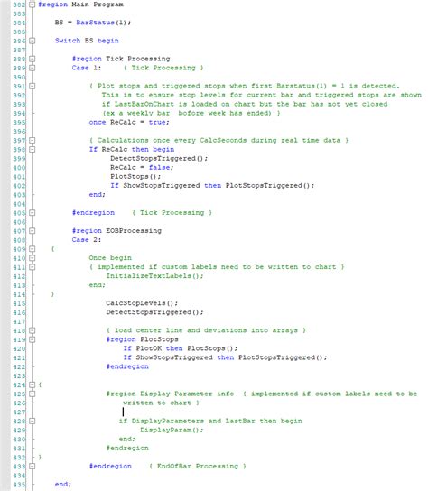 efficient coding structure for easylanguage tradestation
