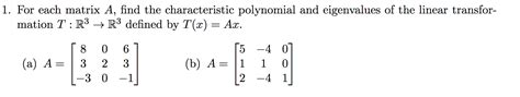 solved 2 for each transformation in exercise 1 for each