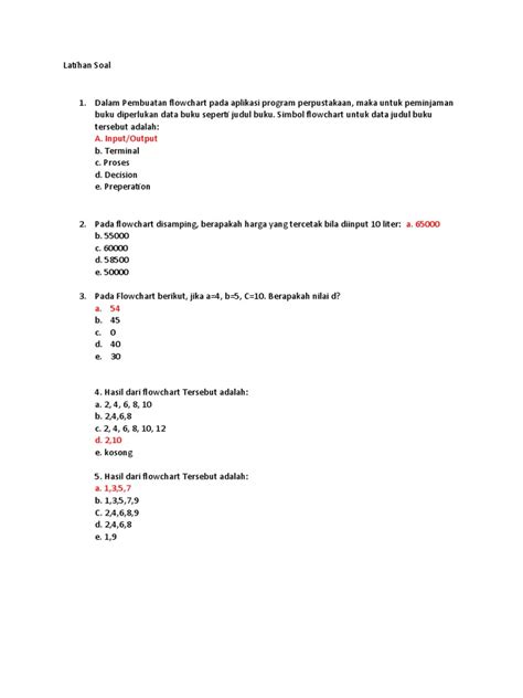 Soal Latihan Flowchart Pdf