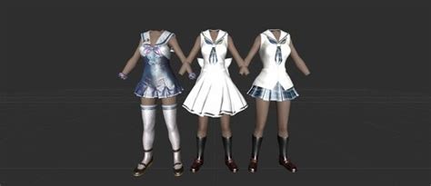 Sleaveless Schoolgirl Outfit From Various Resource For Cbbe Hdt Armor Clothing Loverslab