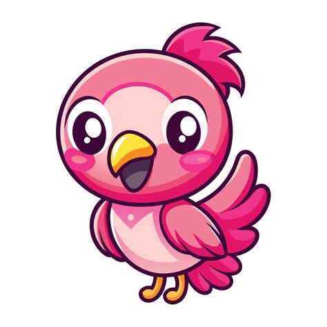 A Cartoon Pink Bird With Big Eyes 53669188 Vector Art At Vecteezy
