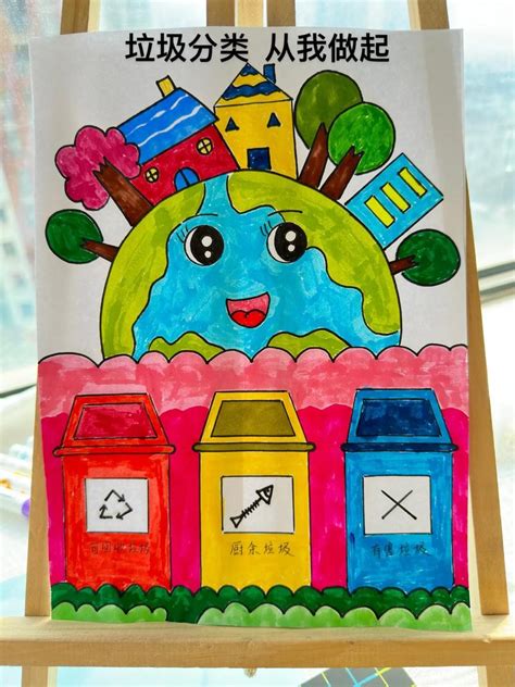 垃圾分类水彩画 素描画 博物迷