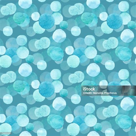 다른 크기의 원활한 패턴 은 녹색 녹색 수채화 손으로 녹색 배경에 고립 된 둥근 모양 얼룩 원 방울을 그린 공예에 대한 스톡 벡터 아트 및 기타 이미지 Istock