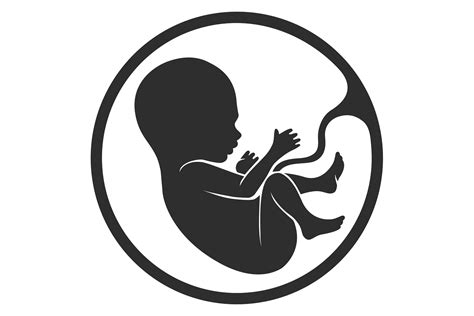 Fetus Black Icon Pregnancy Symbol Pren Graphic By Vectortatu