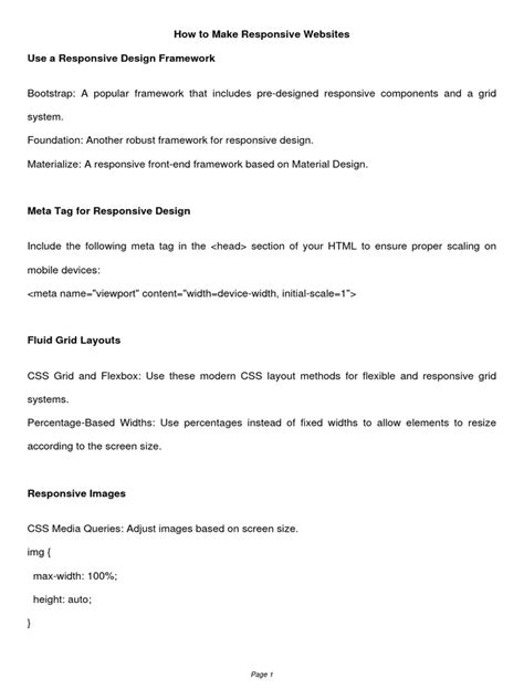 responsive website design pdf responsive web design page layout