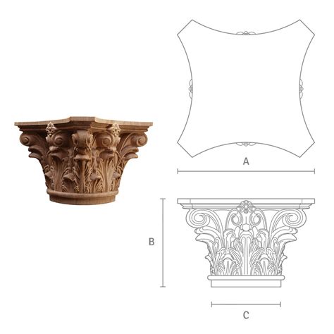 Wood Roman Corinthian Column Capitals Historic Interior Restoration