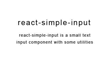 A Simple Text Input For React