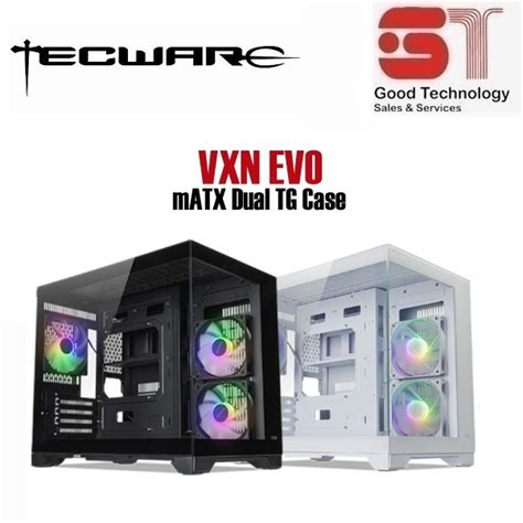 TECWARE VXN EVO TG ARGB DUAL TG CHAMBER MATX CASING BLACK WHITE Shopee Singapore