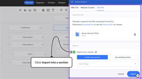 Importing A Sitemap Into A Section Slickplan