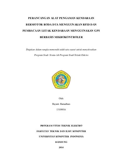 Perancangan Alat Pengaman Kendaraan Bermotor Roda Dua Menggunakan Rfid Dan Pembacaan Letak