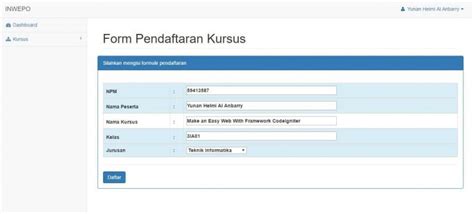 Tutorial Membuat Web Pendaftaran Kursus Menggunakan Codeigniter Function Tambah Data Peserta