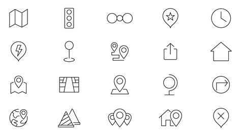 Location Line Icon Set Navigation Maps Iogistics Delivery Map