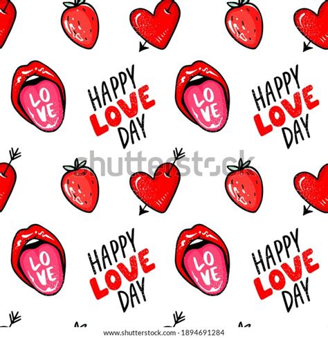 Vector Seamless Pattern Sexy Red Lips Stock Vector Royalty Free Shutterstock