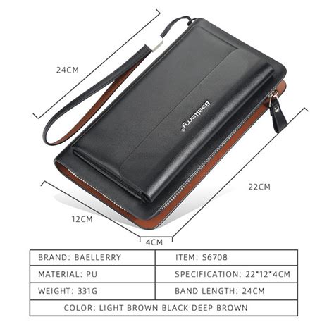 Badu Bg Безплатни персонализирани мъжки клъч портфейли Гравиране на име Голям капацитет Джоб за