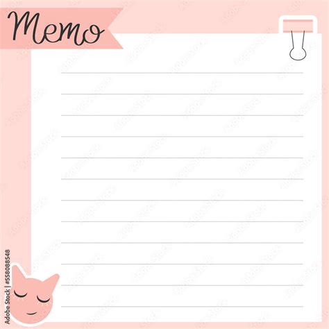 Paper Memo Template Notes Memo And To Do Lists Used In A Diary Or Office Illustration Of A