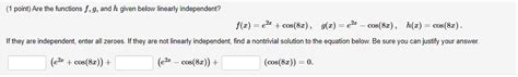 Solved Point Are The Functions F G And H Given Below Chegg