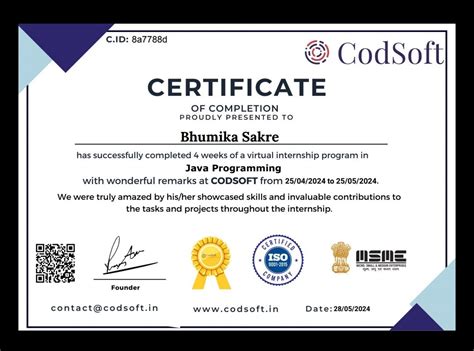 Bhumika Sakre On Linkedin Codsoft Internship Java Programming