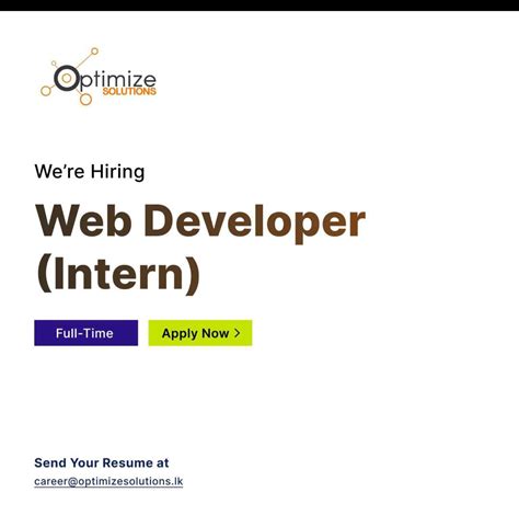 web developer internship jobseeker lk