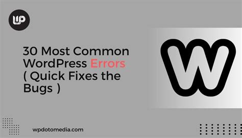 30 Most Common WordPress Errors(Quick Fixes the Bugs) in 2024 | Pinterest for business ...
