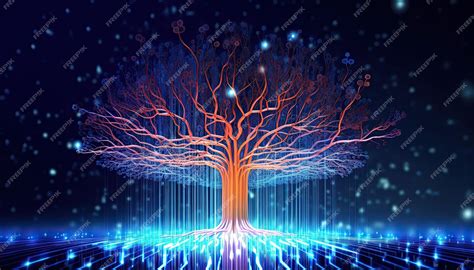 Premium Photo Artificial Intelligence Concept A Tree With Branches In The Form Of Neurons