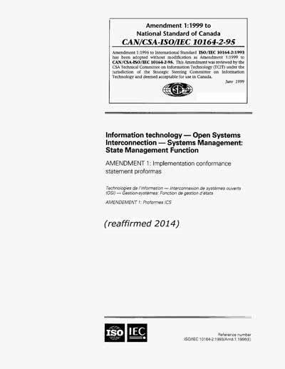 CAN CSA ISO IEC 10164 2A 95 R2014 Amendment 1 1999 To CAN CSA ISO IEC 10164 2 95