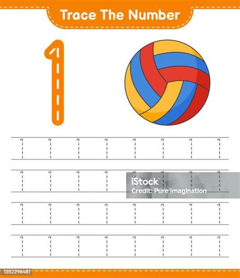 숫자를 추적합니다 배구와 함께 숫자를 추적합니다 교육 어린이 게임 인쇄 워크 시트 벡터 일러스트레이션 0명에 대한 스톡 벡터 아트 및 기타 이미지 Istock
