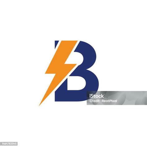 번개 천둥 볼트 벡터 디자인과 B 문자 로고 전기 볼트 편지 B 로고 벡터 그림입니다 알파벳 B에 대한 스톡 벡터 아트 및 기타