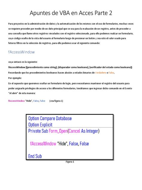 apuntes de vba en acces parte 2 pdf ventana informática