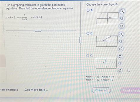 solved use a graphing calculator to graph the parametric