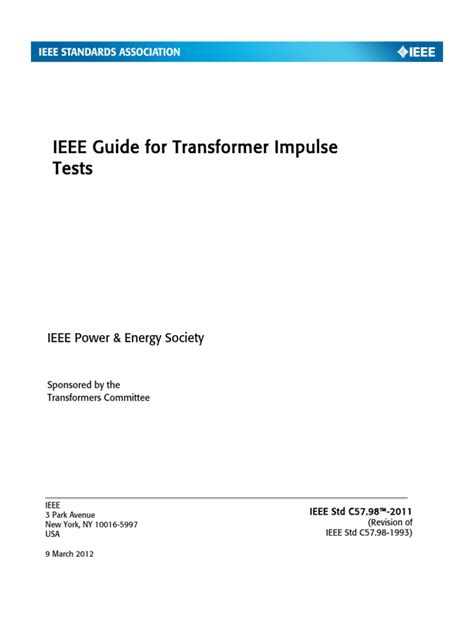 Ieee Guide For Transformer Impulse Tests Pdf Capacitor Electrical Network